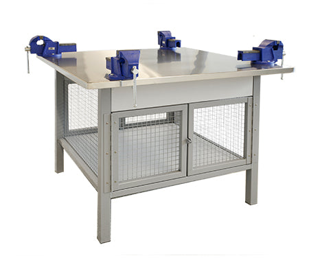 Metalwork Bench Mesh Storage - 4 Stations | Batger Australia